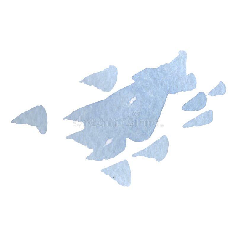 Abstract Watercolor Paper Splash Shapes Isolated Drawing. Illustration ...