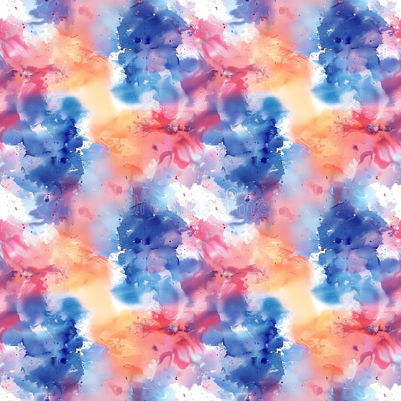 Abstract Watercolor Pattern with Pink, Blue, and Orange Colors Stock ...