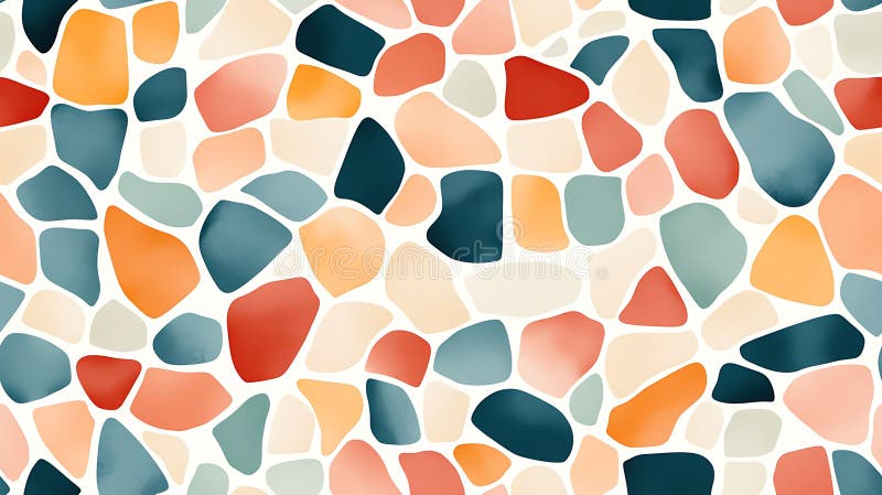 Abstract Watercolor Pebble Mosaic Pattern Background Stock Illustration ...