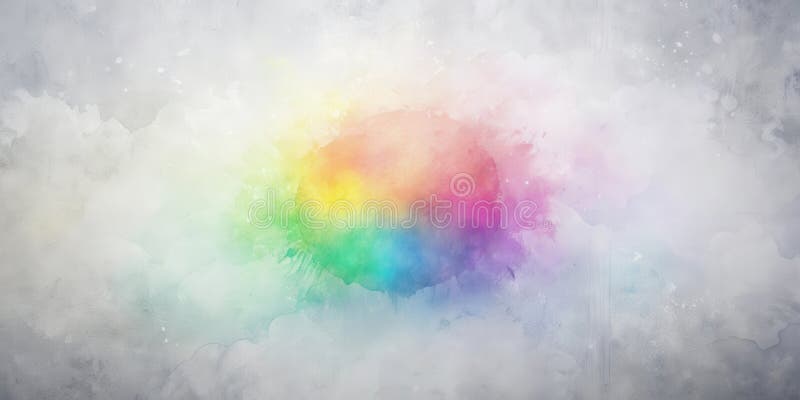 Abstract Watercolor Rainbow Burst on Gray Textured Background ...