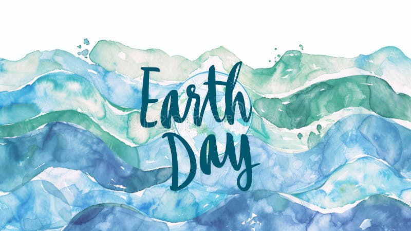 Abstract Watercolor Representation of Earth for Earth Day Celebration ...