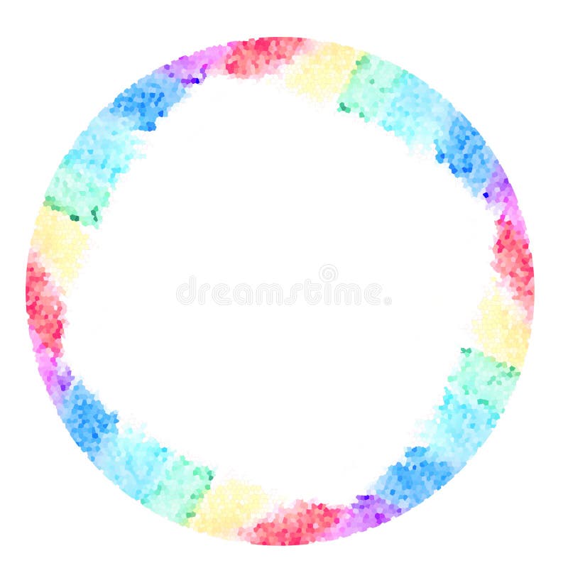Abstract Watercolor Frame Rainbow Seven Pastel Colors Background ...