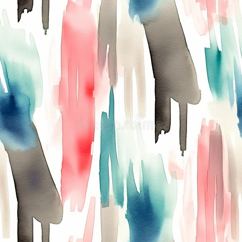 Abstract Watercolor Seamless Pattern with Brush Strokes Stock ...