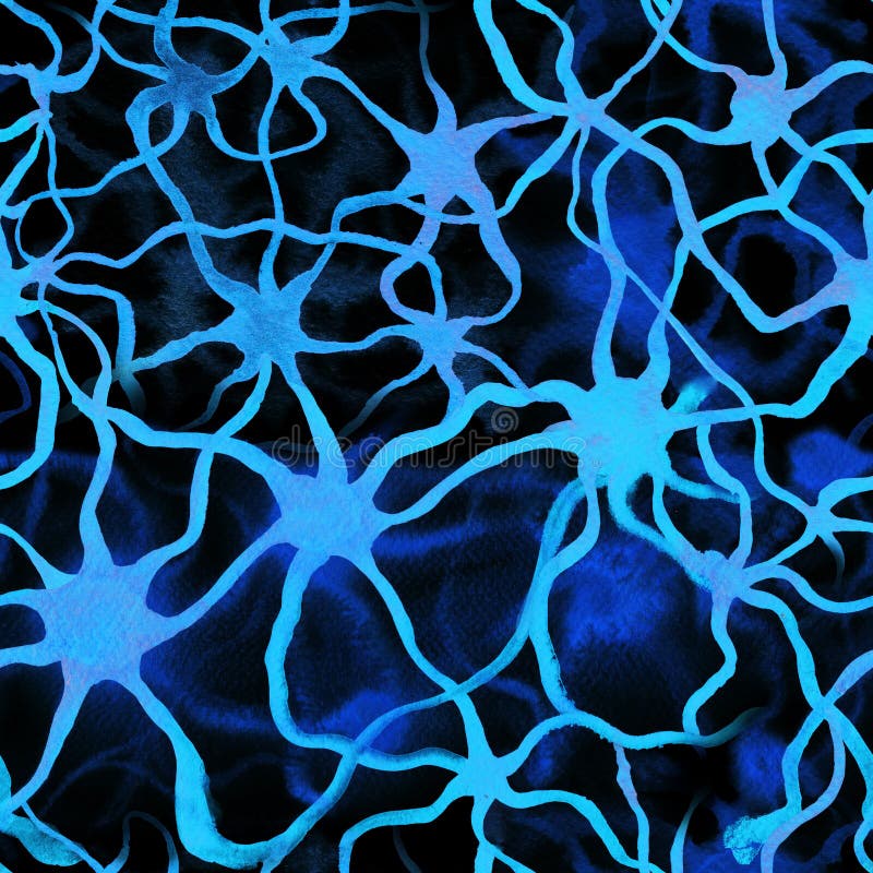 Abstract Watercolor Seamless Pattern of a Neuron Connections Stock ...