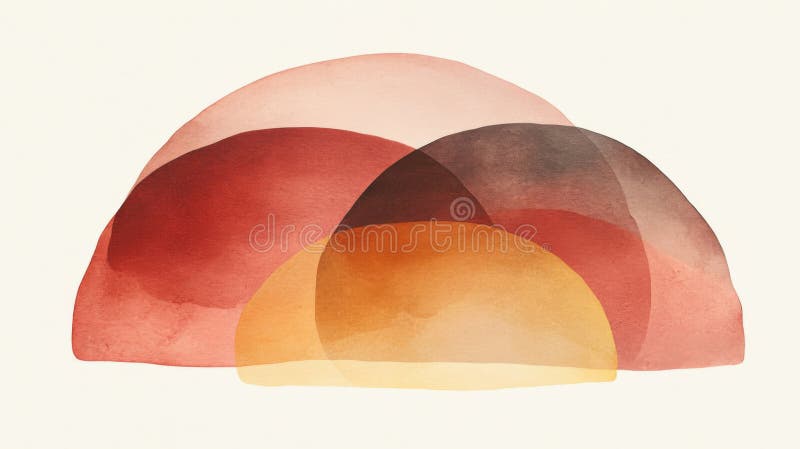 Abstract Watercolor Semicircle Overlap Design Stock Illustration ...