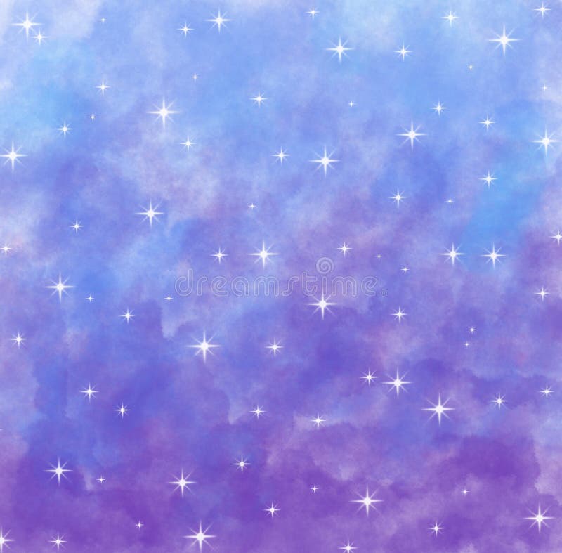 Abstract Watercolor Sky and Stars Background. Stock Illustration ...