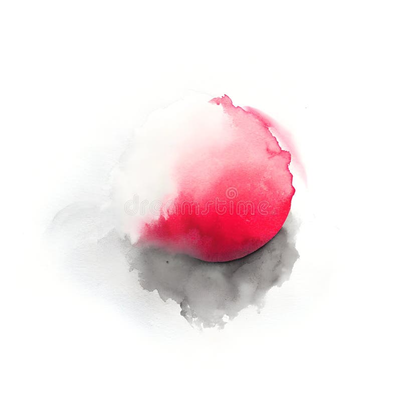 Abstract Watercolor Sphere with Red and White Gradient Stock ...