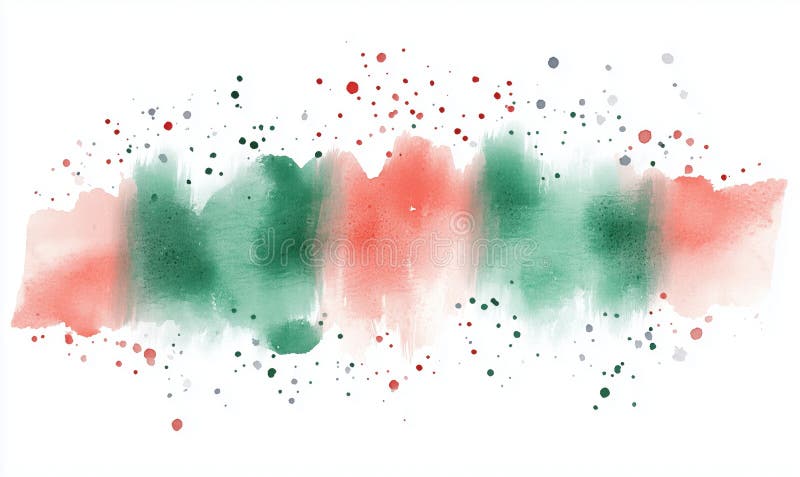 Abstract Watercolor Splash in Green and Red with Splatters and Soft ...