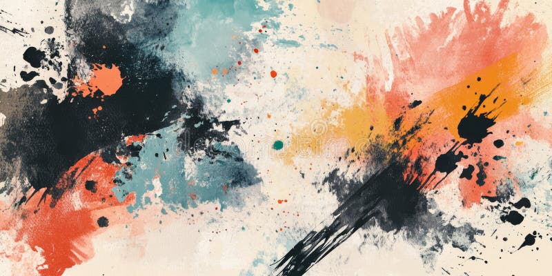 Abstract Watercolor Splashes Featuring Ample Copy Space for Design and ...