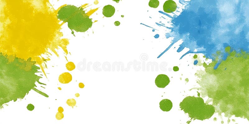 Abstract Watercolor Splashes Yellow Green Blue Design Stock ...