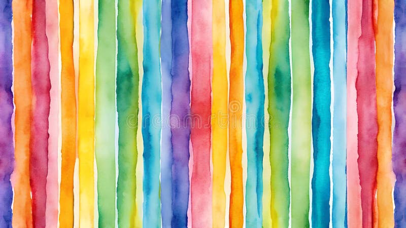 Abstract Watercolor Stripe Seamless Pattern in Vibrant Hues Generative ...