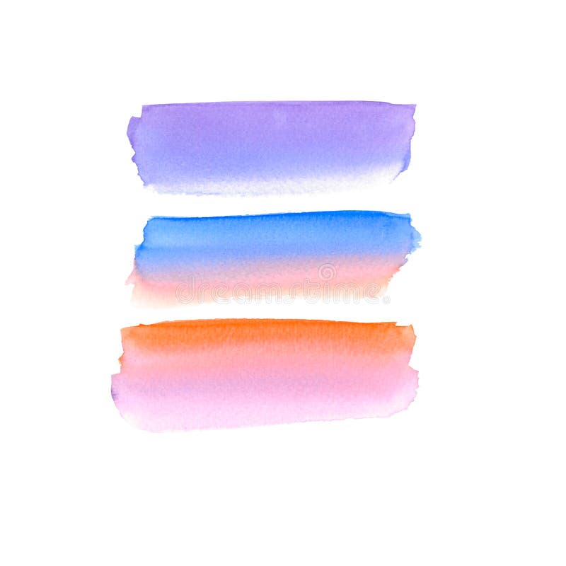 Abstract Watercolor Strokes on White Background. Colourful Strokes ...