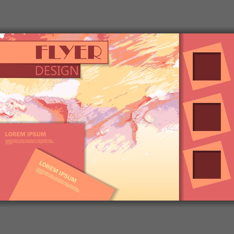 Abstract Watercolor Style Flyer Design Stock Vector - Illustration of ...