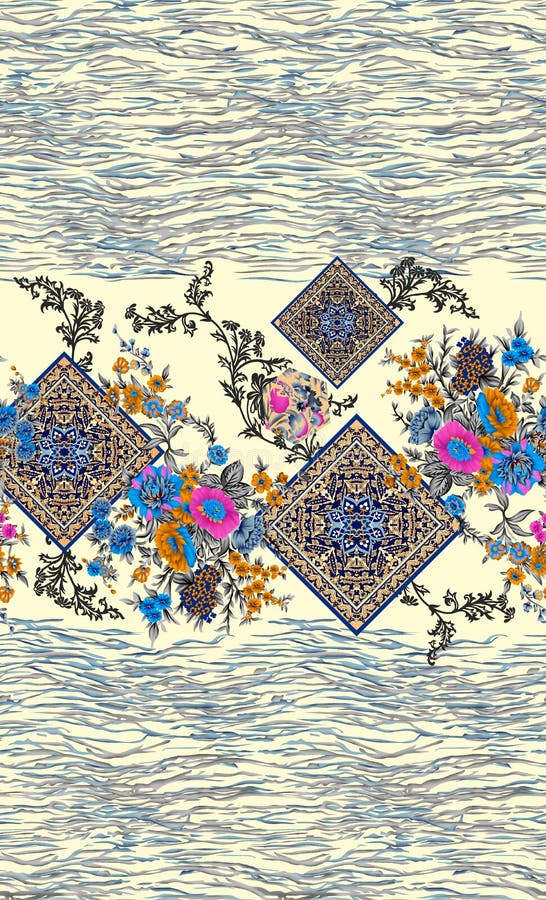 Abstract Colorful Block Print Pattern Stock Illustration - Illustration ...