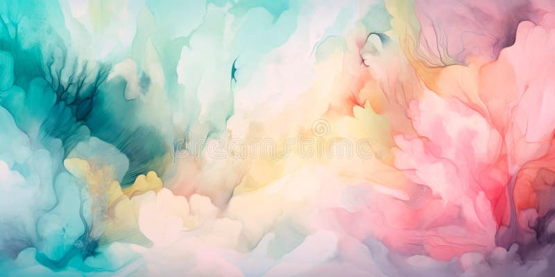 Abstract Watercolor Texture with Soft Pastel Colors Generative AI Stock ...