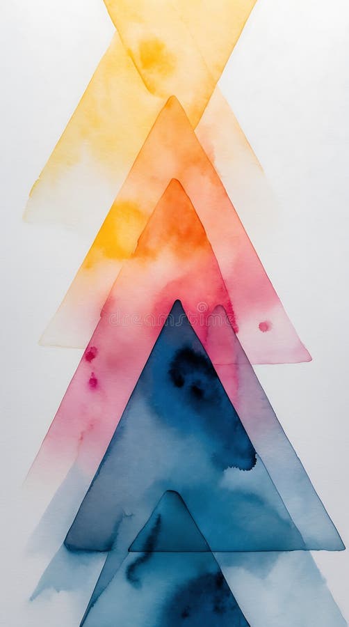 Abstract Watercolor Triangles Blending Together in a Colorful Gradient ...