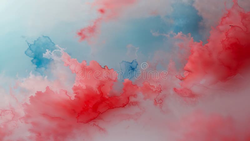 Abstract Watercolor Wash with Red and Blue Tones for Creative ...