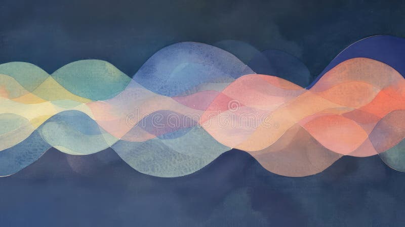 Abstract Watercolor Waves in Soft Colors, Creating a Soothing Visual ...