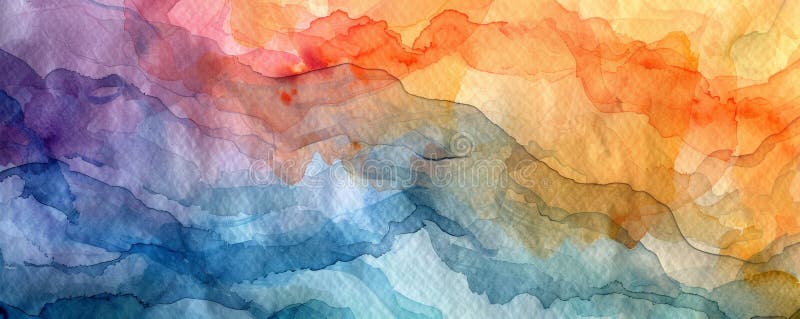 Abstract Watercolor Texture Warm Cool Color Waves Stock Photos - Free ...