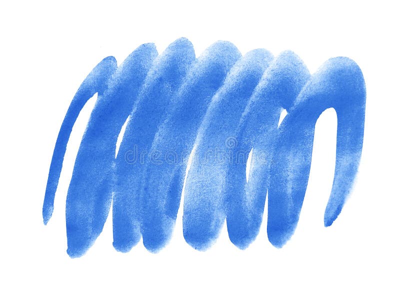 Abstract Watercolor on White Background. Blue Watercolor Scribble ...