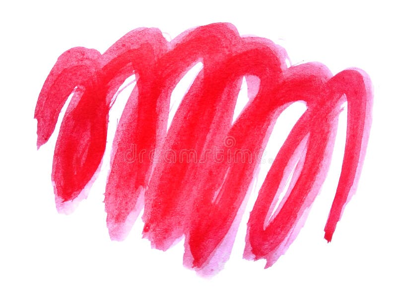 Abstract Watercolor on White Background. Red Watercolor Scribble ...