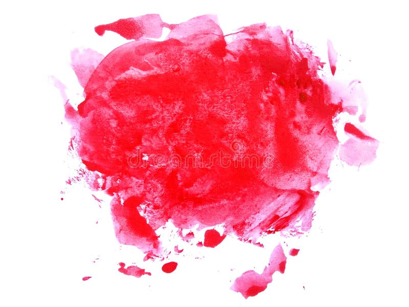 Abstract Watercolor on White Background. Red Watercolor Scribble ...