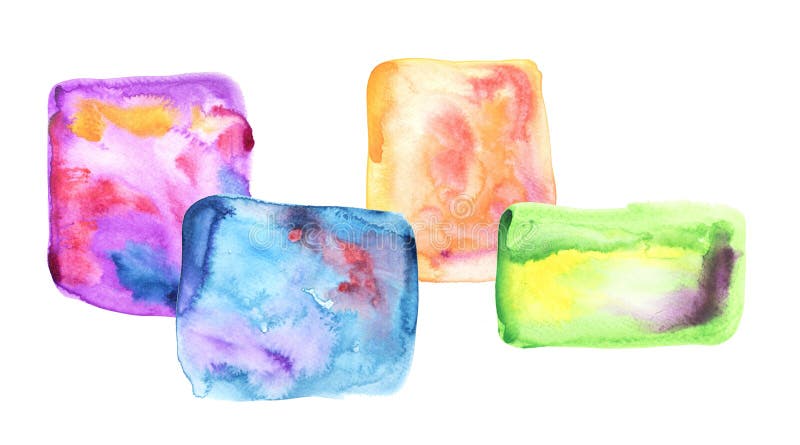 Abstract Watercolour Paint Background Squares Stock Illustration ...