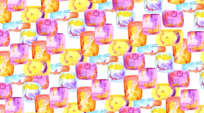 Abstract Watercolour Paint Background Squares Stock Illustration ...