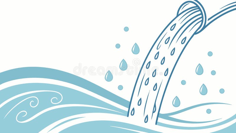 Abstract Waterfall Cascading Water Illustration Nature Flow Vector ...