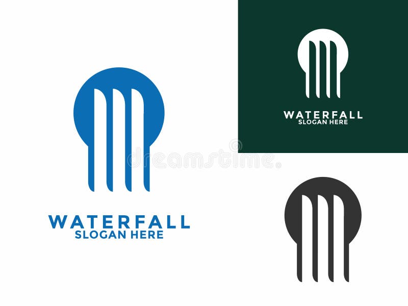 Abstract Waterfall Logo with Circle. Waterfall Logo Illustration ...