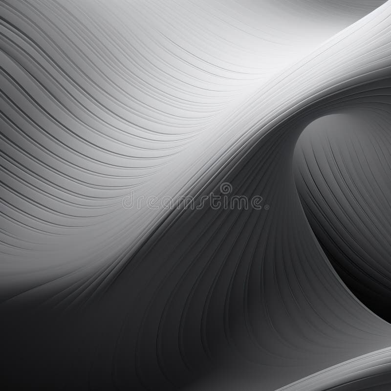 Ribbed Vector Gradient: Futuristic Black and White Abstract Background ...