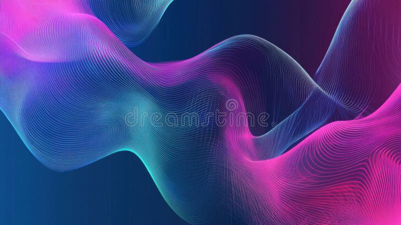 Abstract Wave Background with Colorful Gradient and Digital Mesh Design ...