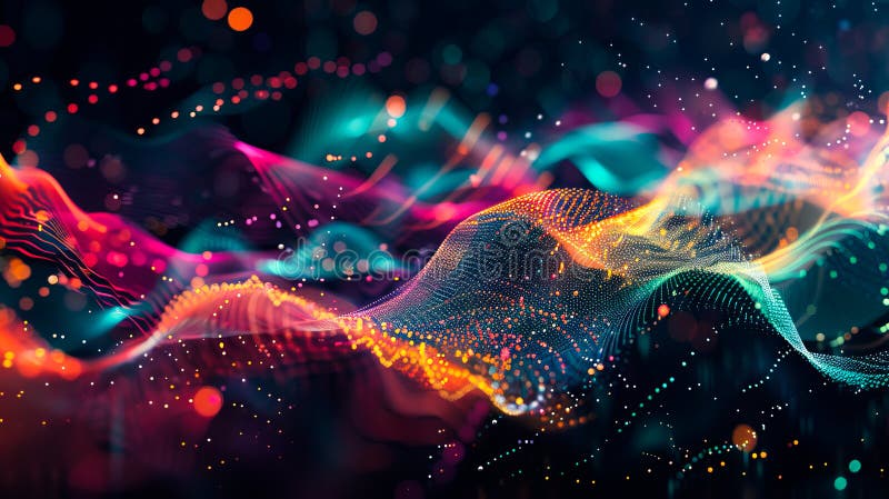 Abstract Wave Background with Colorful Lights Stock Photo - Image of ...