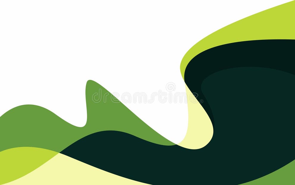 Abstract Wave Background with Green Color Vector Stock Illustration ...