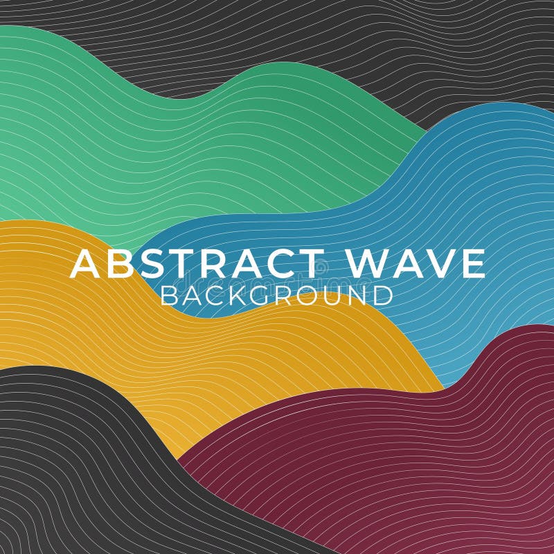Abstract Wave Background Vector Design with Line Element 5 Different ...
