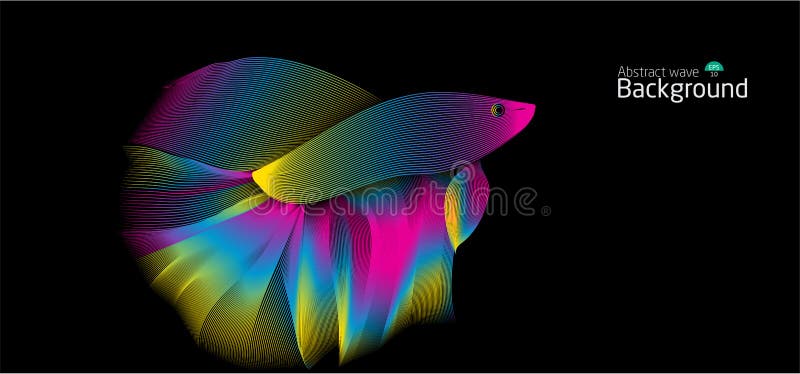 Abstract Wave Fish Background. Wave Fish Line Light Gradient Dark ...