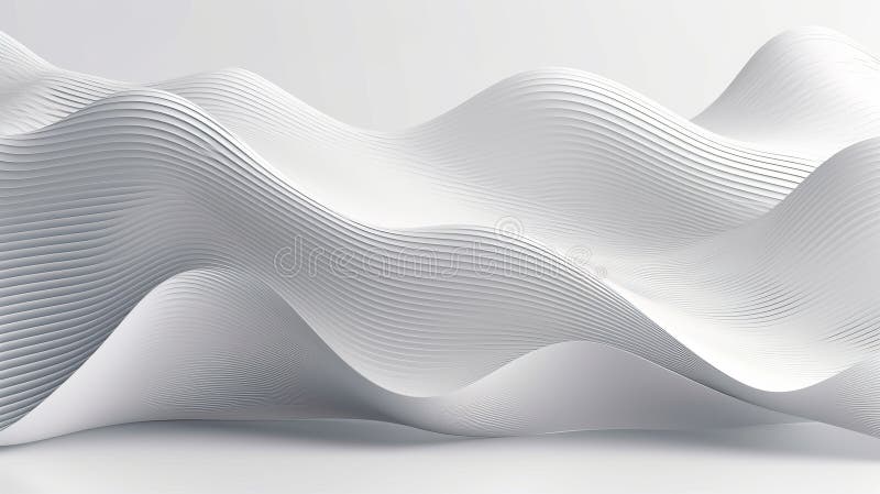 Abstract Wave Background. Minimal White Geometric Wall Stock ...
