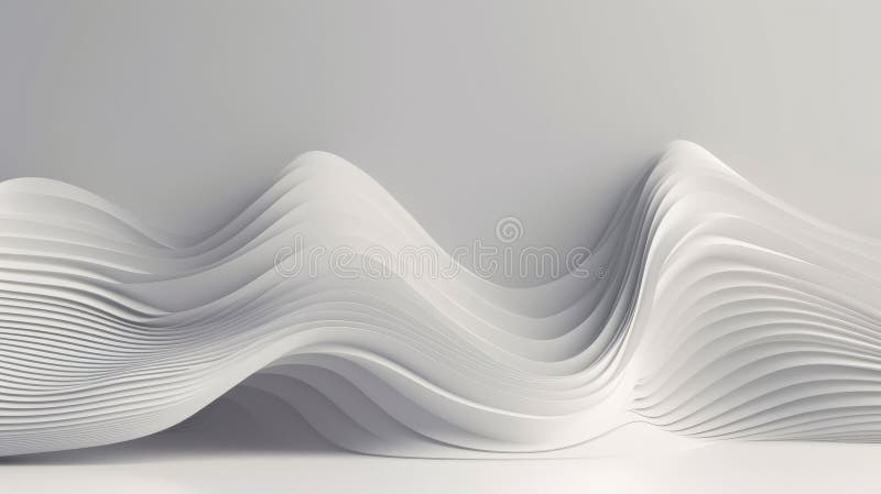 Abstract Wave Background. Minimal White Geometric Wall Stock ...