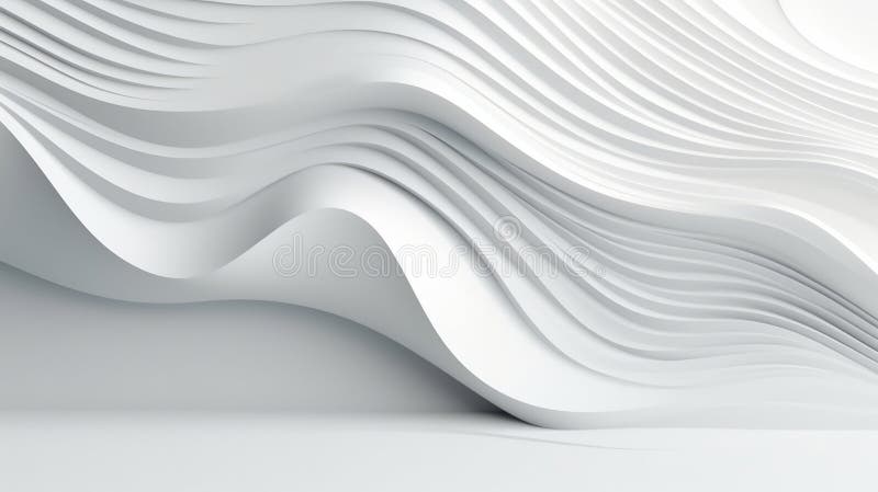 Abstract Wave Background. Minimal White Geometric Wall Stock ...