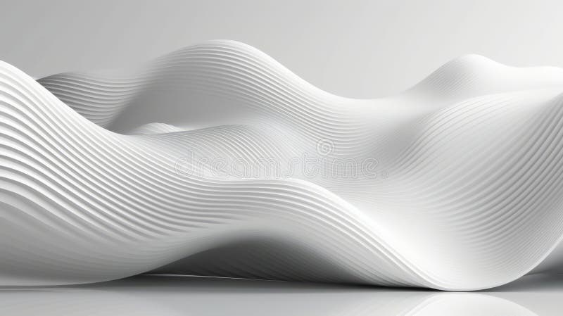 Abstract Wave Background. Minimal White Geometric Wall Stock ...