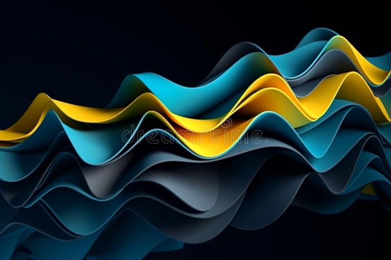 Abstract Wave Background, Radiating with Vibrant Hues of Yellow and ...