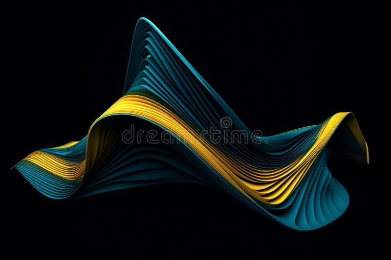 Abstract Wave Background, Radiating with Vibrant Hues of Yellow and ...