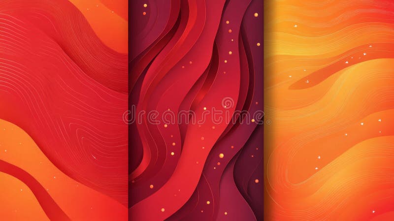 Abstract Wave Background with Red Orange and Gold Glitter Texture Stock ...