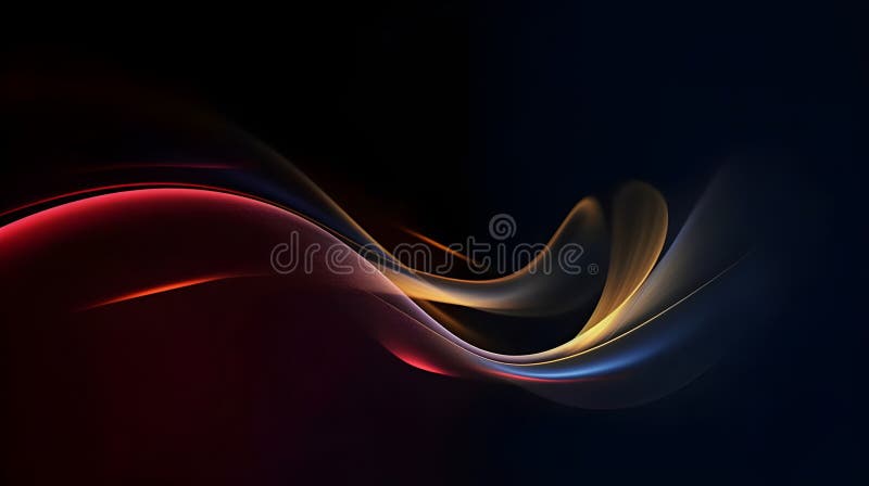 Dark Background with Stylishly Designed Colorful Rippling Waves Stock ...