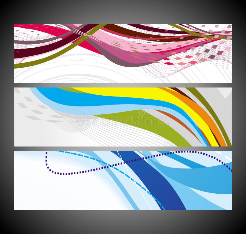 Abstract Wave Banners Multi-colored Stock Vector - Illustration of ...