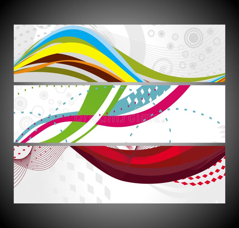 Abstract Wave Banners Multi-colored Stock Vector - Illustration of ...