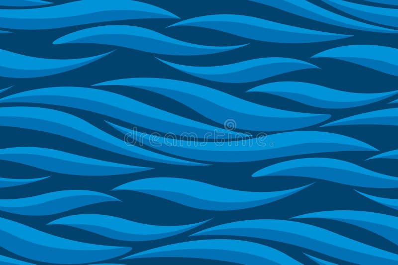 Abstract Wave Blue Seamless Pattern. Stock Vector - Illustration of ...