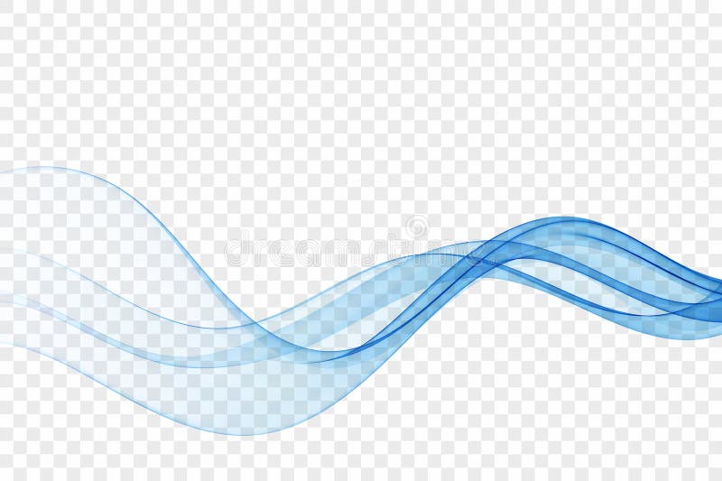 Abstract Wave of Blue Smoke, Transparent Flow of Blue Lines, Design ...