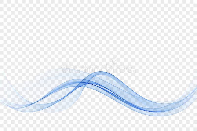 Abstract Wave of Blue Smoke, Transparent Flow of Blue Lines, Design ...
