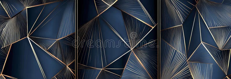Abstract Wave and Chevron Pattern Background with Gold Stripe. Modern ...